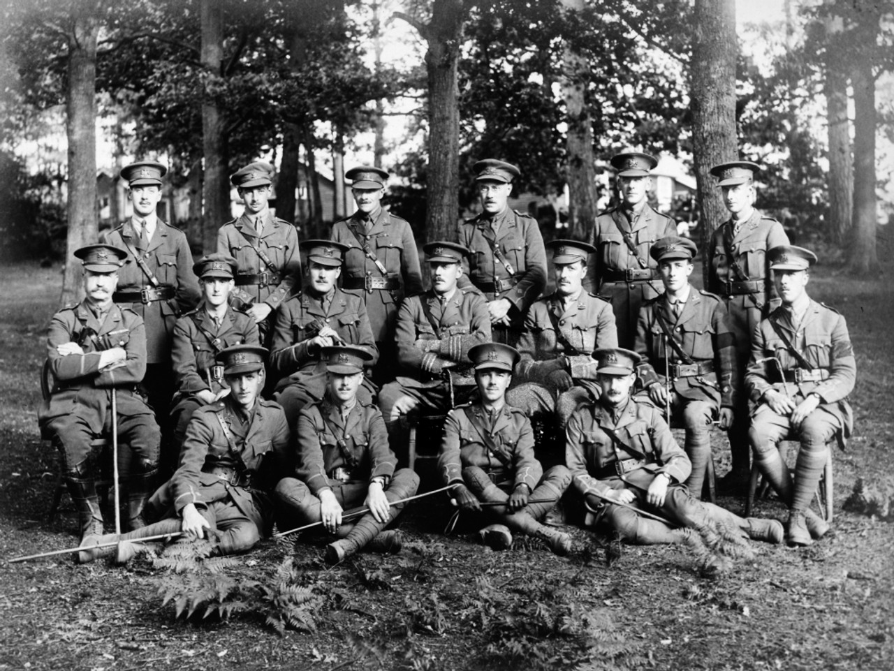Wilfred Owen (1893-1918)./Nenglish Poet. Owen (Front Row, Third From Left) With Fellow Officers ...