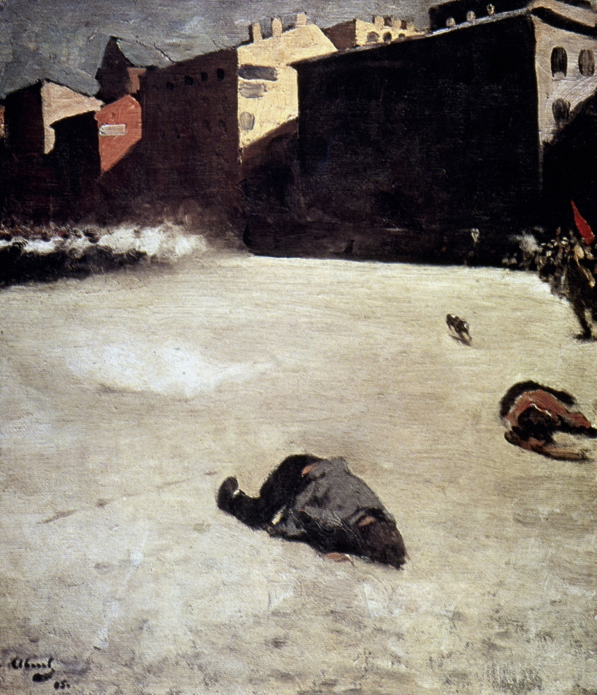 Russian Revolution Of 1905. /Nthe Massacre, By Sergei Ivanov. Canvas ...