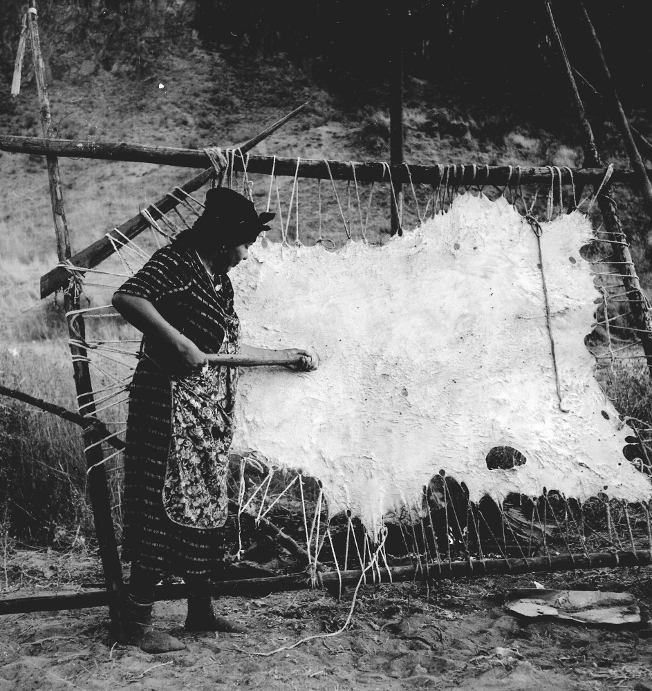 Oregon: Hide Scraping, 1939. /Na Native American Woman In Oregon ...