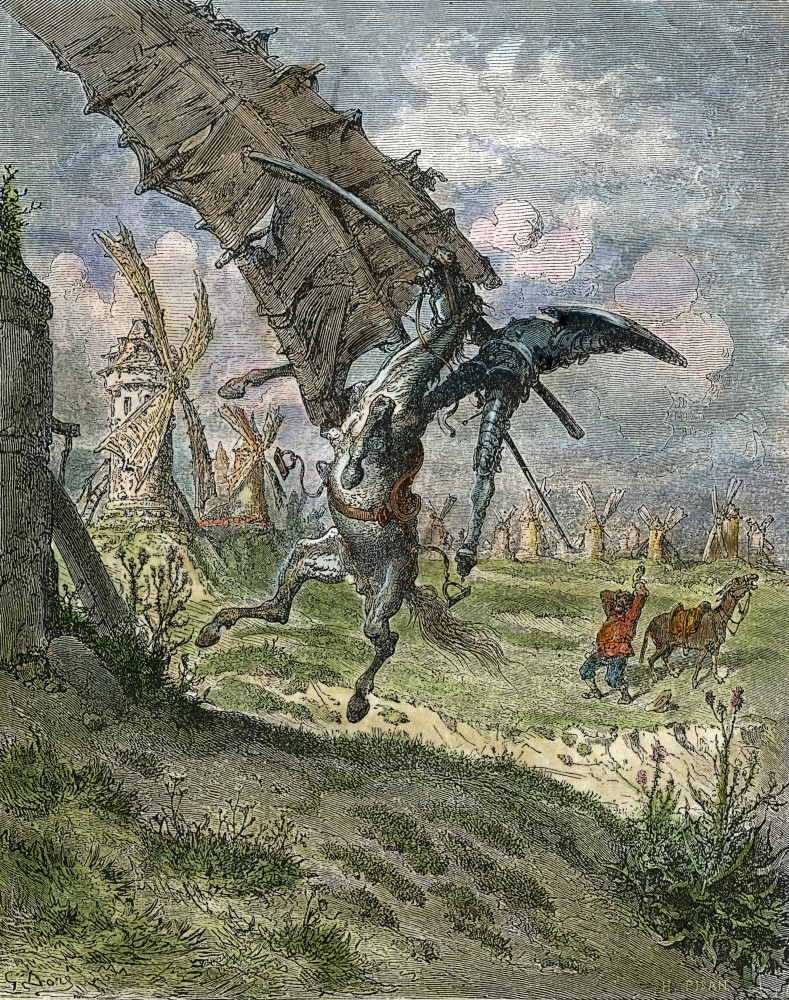 Don Quixote And Windmill. /Nseeing What He Imagines Are Giants, The Don ...