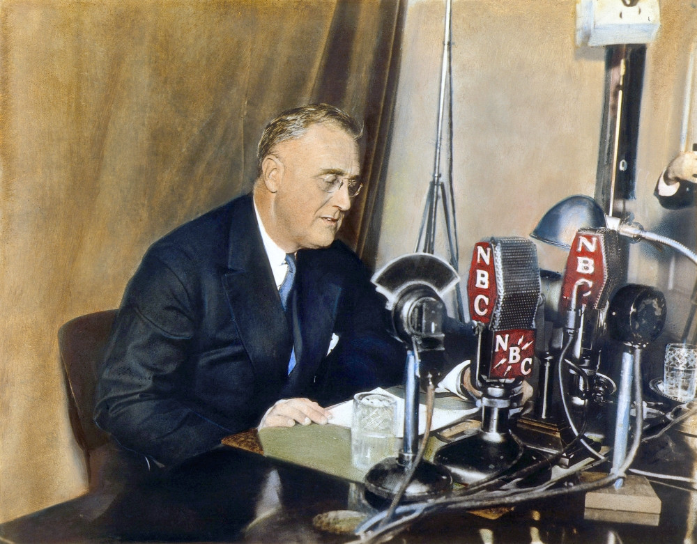 Roosevelt: Fireside Chat. /Npresident Franklin Delano Roosevelt Giving ...