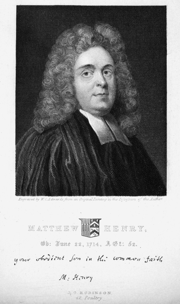 Matthew Henry (1662-1714). /Nenglish Nonconformist Theologian. Line ...