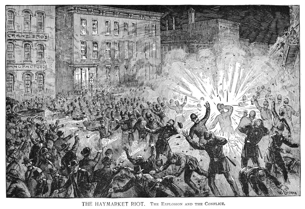 Haymarket Riot, 1886. /Nriot At Chicago, 4 May 1886. Wood Engraving ...