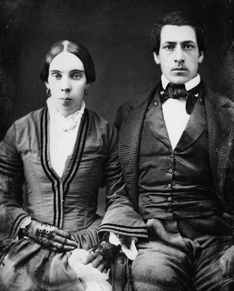 Couple, 19Th Century. /Na Portrait Of Thomas F. Leete And A Woman ...
