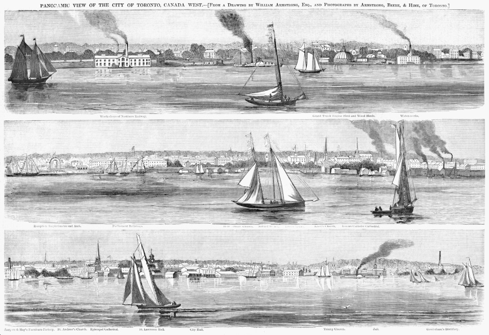 Toronto, 1860. /N'Panoramic View Of The City Of Toronto, Canada West ...