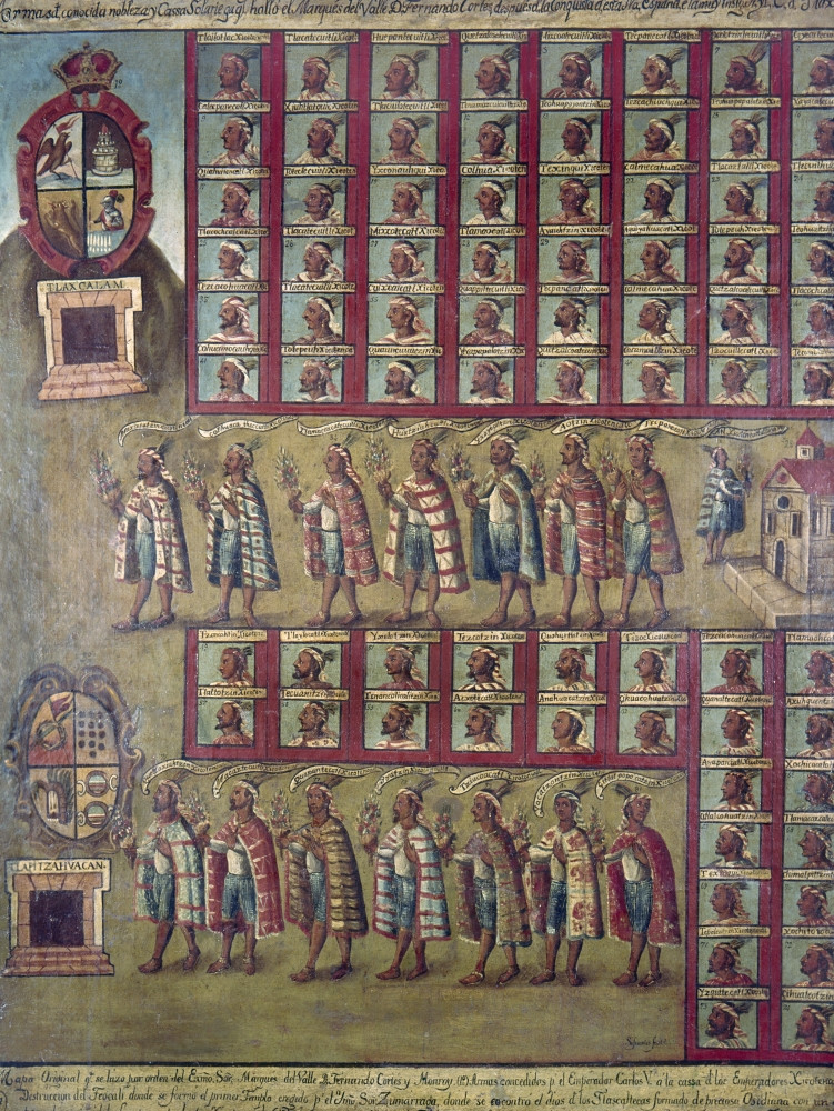 Mexico: Tlaxcaltec Indians. /Nmexican Painting Of Tlaxcaltec Tribesmen ...