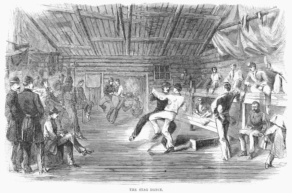Civil War: Dance, 1864. /N'The Stag Dance.' Union Soldiers Dancing With ...