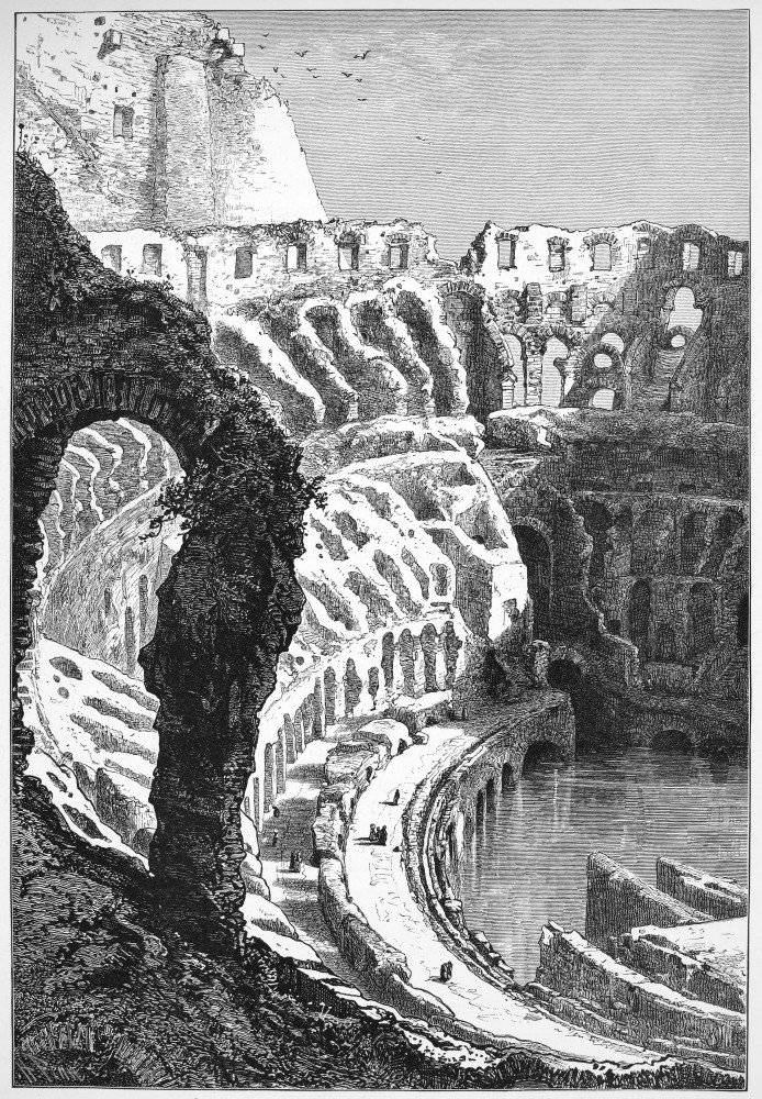 Rome: Colosseum. /Nthe Ruins Of The Roman Colosseum. Wood Engraving ...
