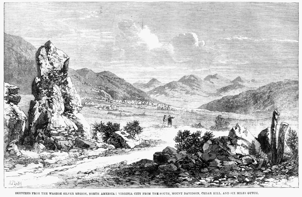 Nevada: Washoe Region, 1862. /Nthe Washoe Silver Mining Region In ...