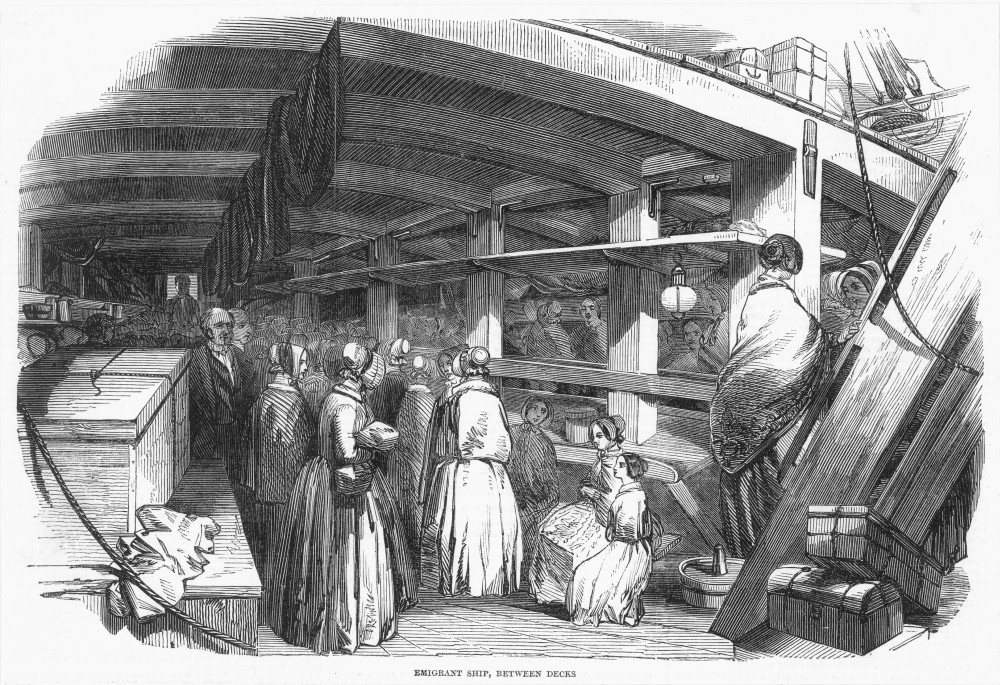 British Immigrants. /Nlondon Needleworkers Aboard Ship Bound For The ...