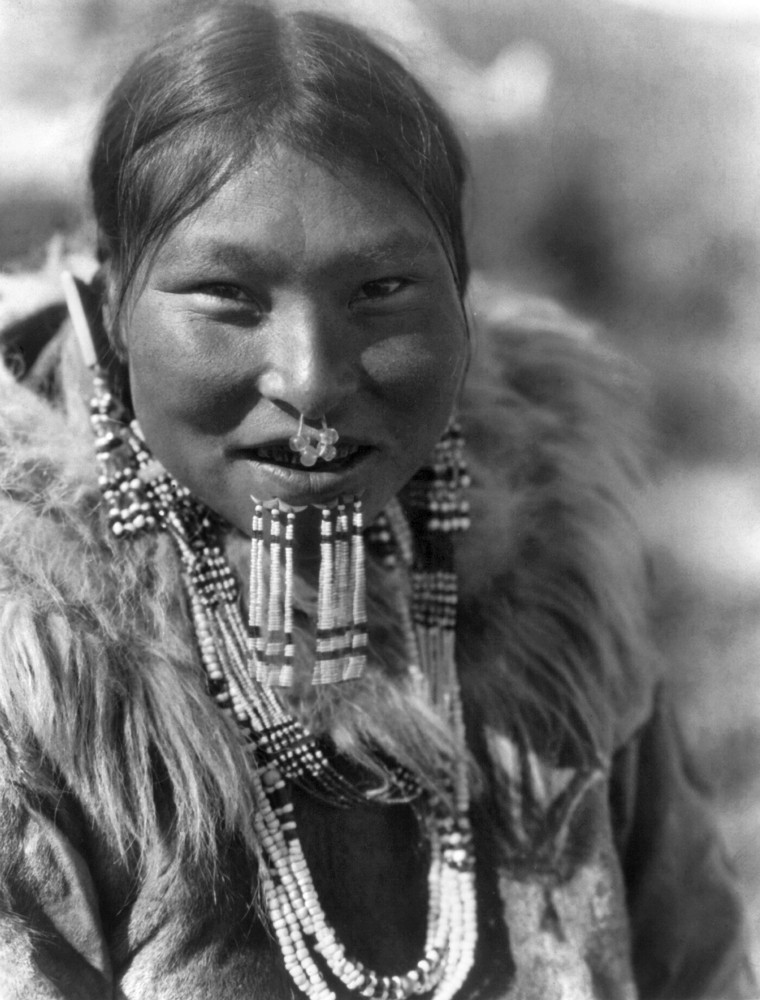 Alaska: Eskimo Woman. /Neskimo Woman From Nunivak Island Wearing ...