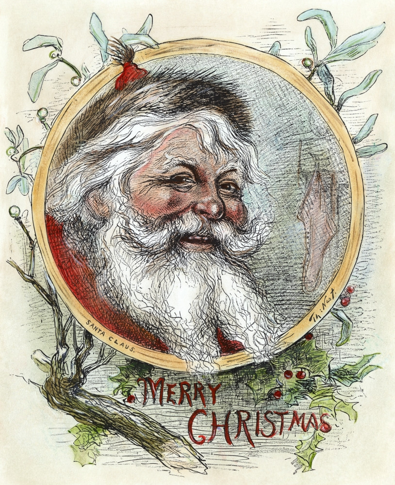 Thomas Nast: Santa Claus. /N'Merry Christmas.' Color, Wood Engraving ...