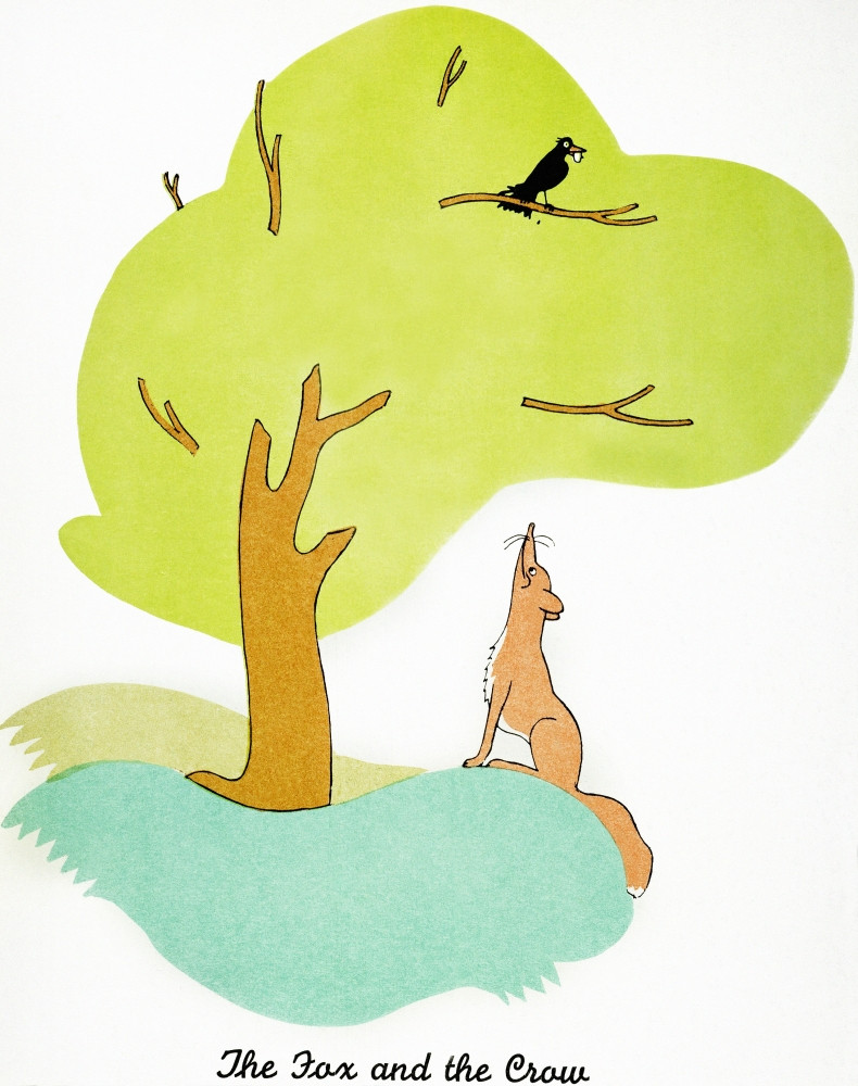 Aesop: Fox & Crow./N'The Fox And The Crow.' Watercolor By Christopher ...