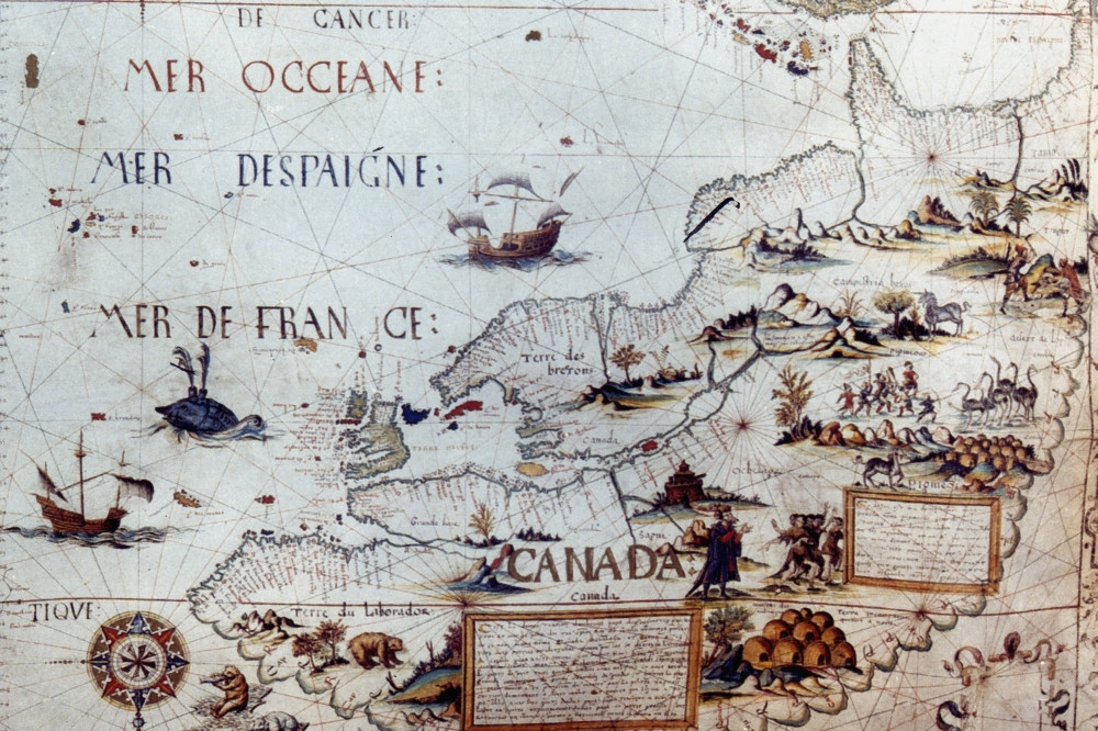 North America: Map, 1550. /Nfrench Planisphere Of North America. Poster ...