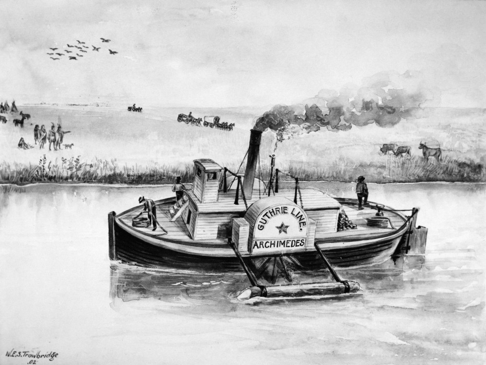 Steam Tug Boat, 1840S. /Nthe Paddle Wheel Steam Tugboat 'Archimedes ...