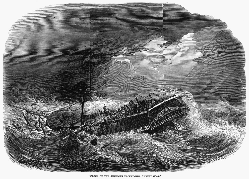 Shipwreck, 1846. /Nwreck Of The American Packet Ship 'Henry Clay.' Wood ...