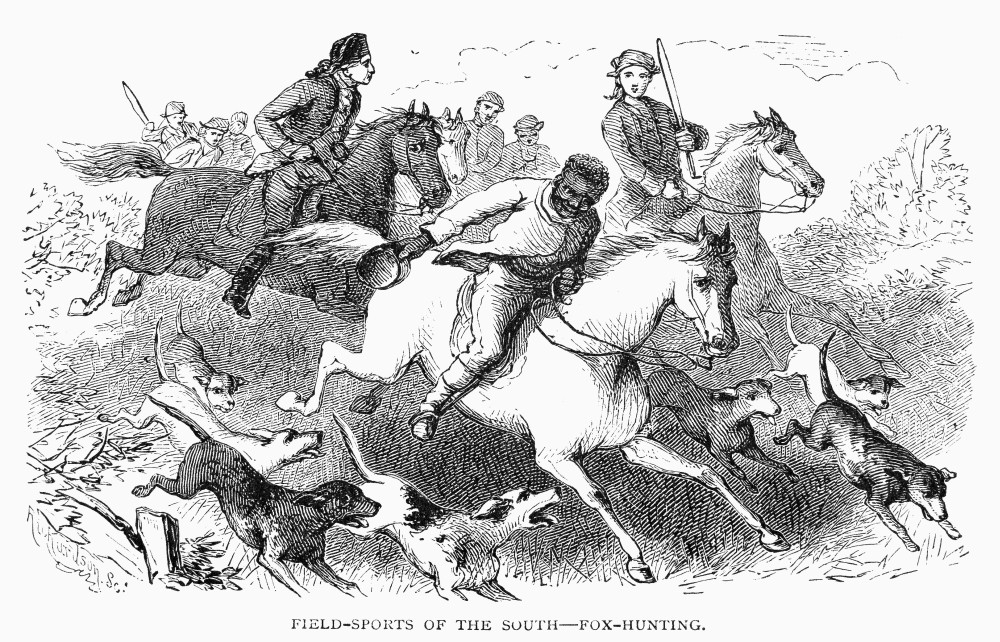 America: Fox Hunt. /Nfox Hunting In The South In Colonial Times. Line ...
