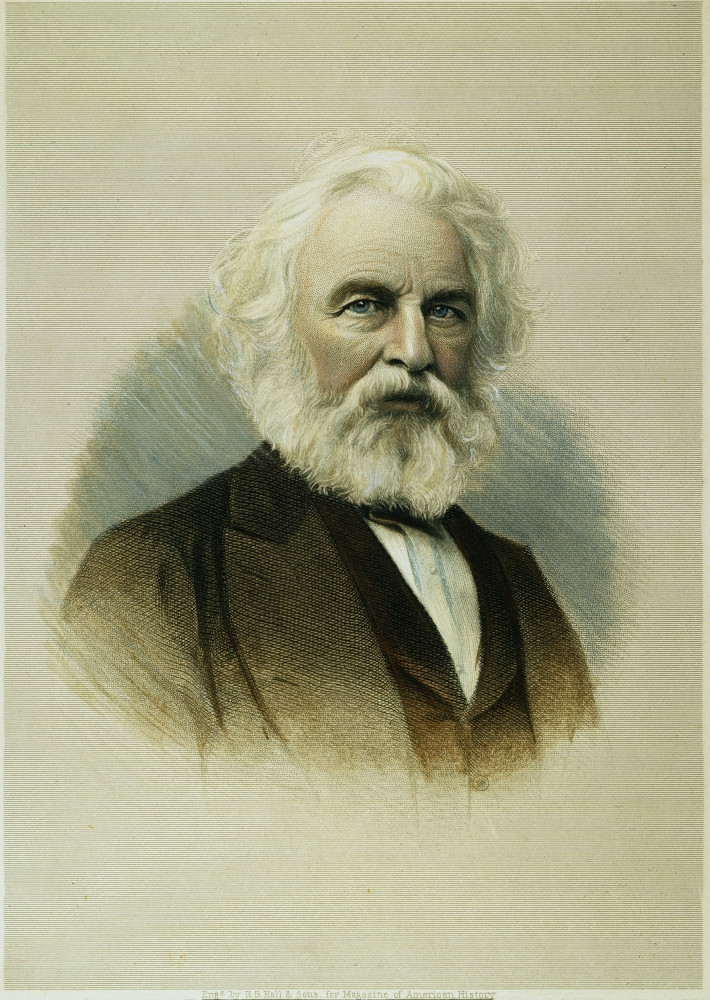 Henry Wadsworth Longfellow /N(1807-1882). American Poet. Colored Line ...