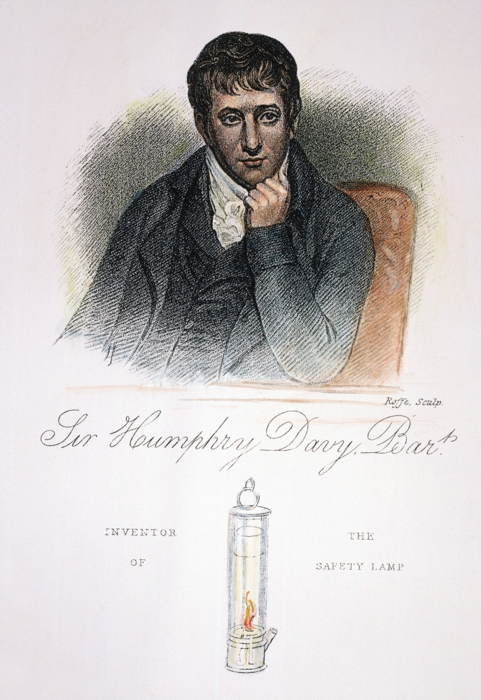Sir Humphry Davy (1778-1829). /Nenglish Chemist. Davy With The Miner'S ...