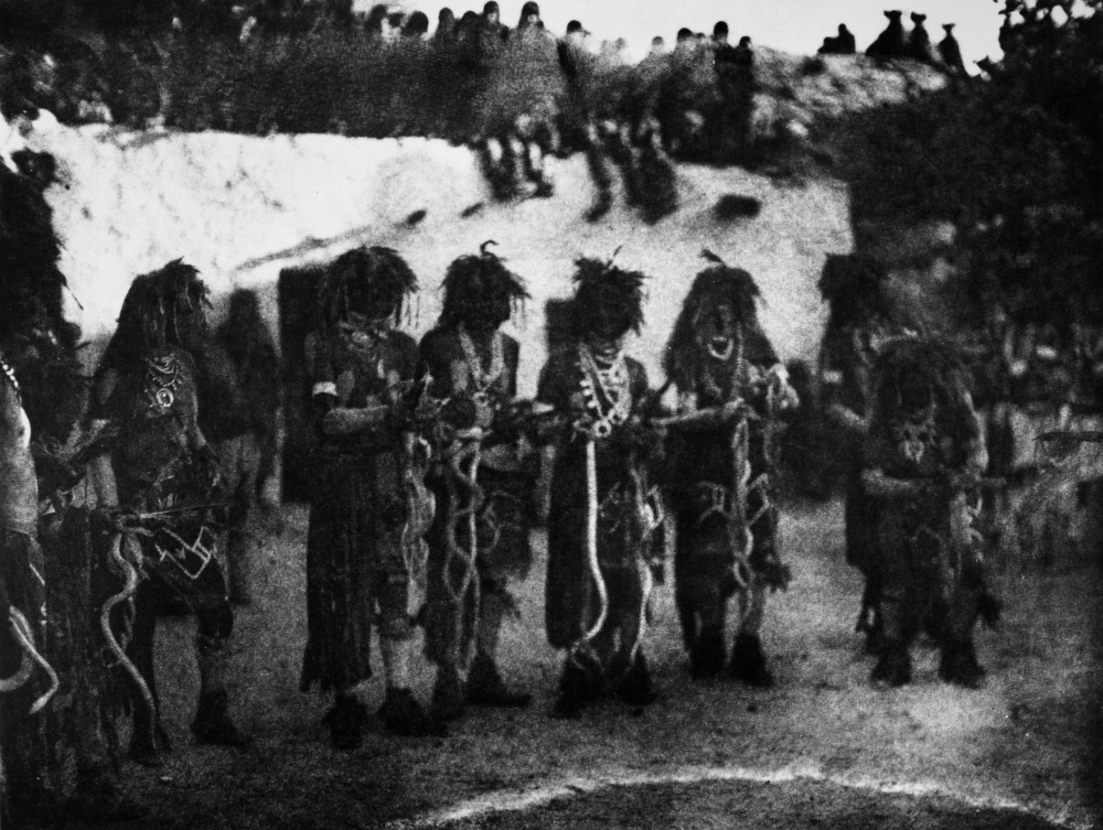Hopi Snake Priests, 1906. /Nhopi Snake Priests Depositing Snakes In The ...