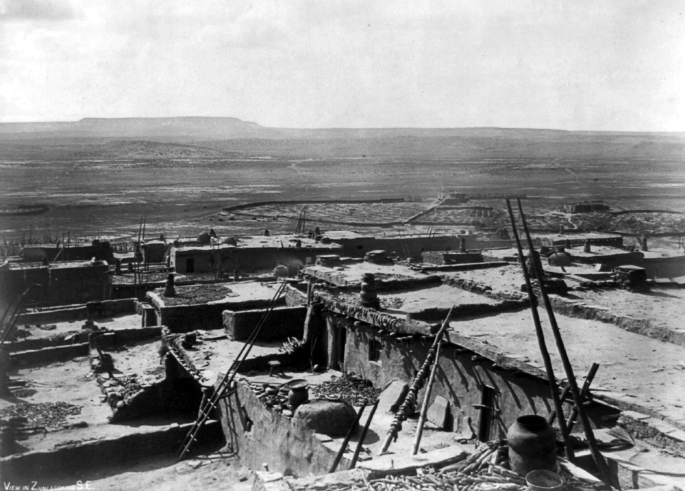 New Mexico: Zuni Pueblo. /Nview Of A Zuni Pueblo Village In New Mexico ...