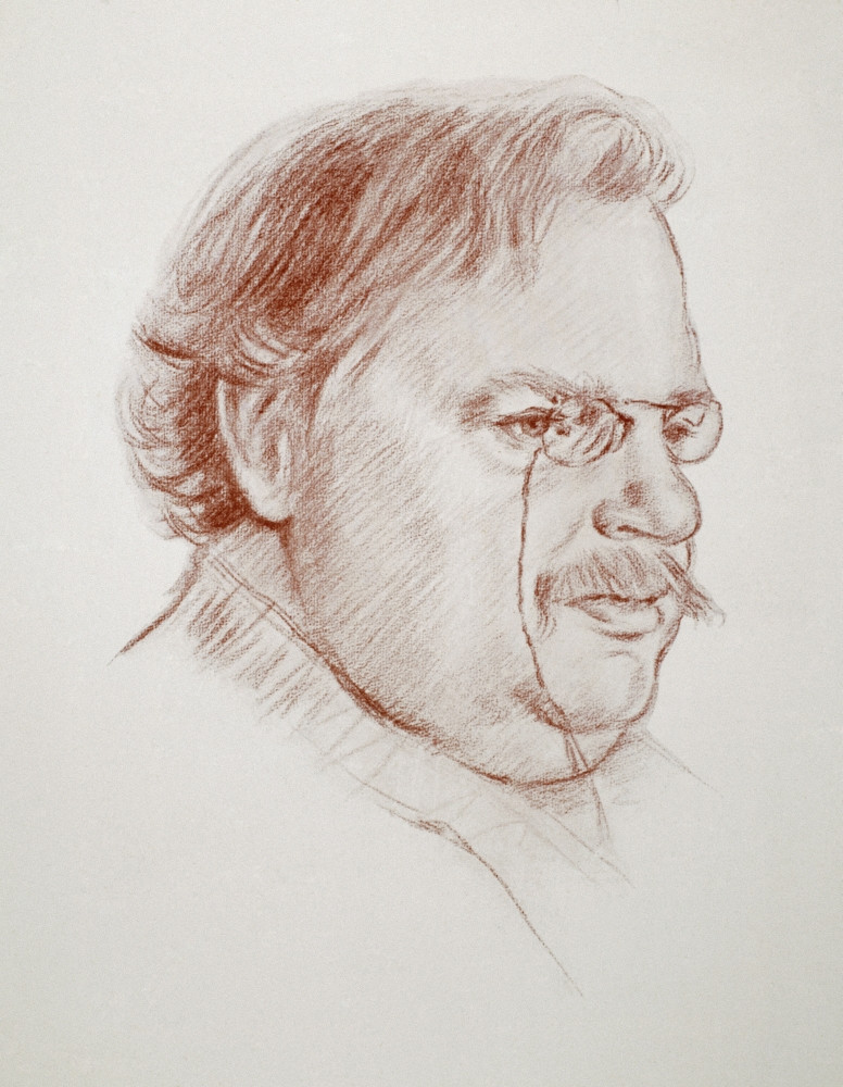 Gilbert Keith Chesterton /N(1874-1936). English Writer. Drawing, 1926 ...