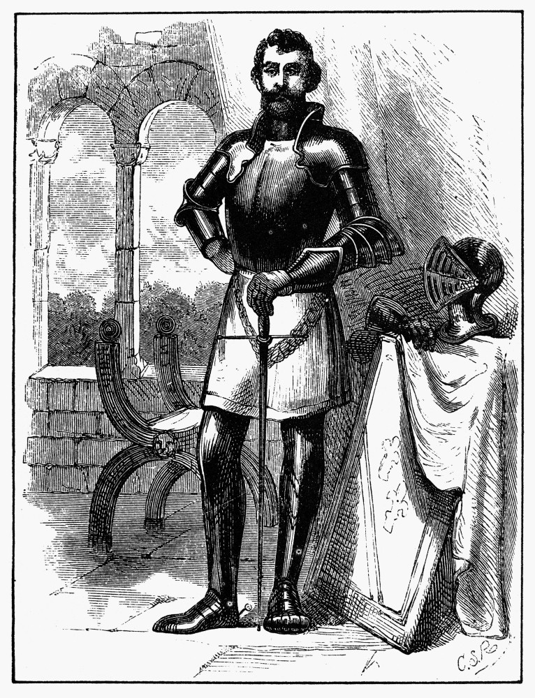 English Knight. /N16Th Century English Knight. Line Engraving. Poster ...