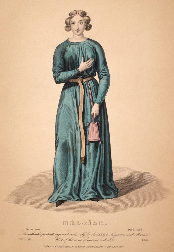 Heloise (C1101-C1163). /Nbeloved Of Peter Abelard. Color Line Engraving ...