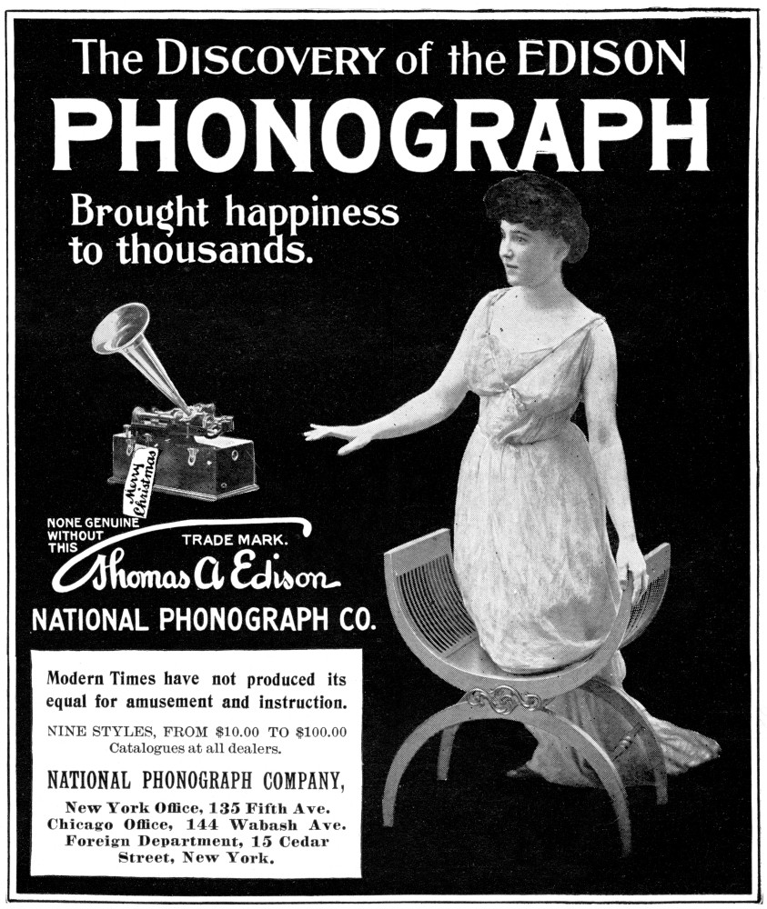 Ad: Phonograph, 1901. American Magazine Advertisement For The Thomas A ...