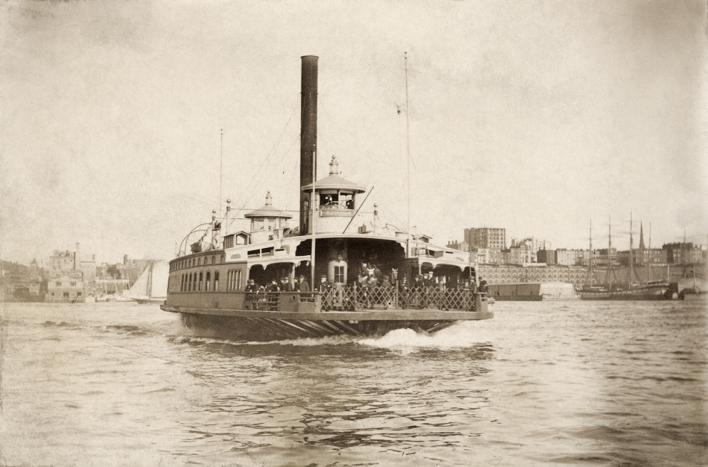 Fulton Ferry Boat, 1890. /Nthe Ferry Steamboat 'Fulton' Crossing The ...