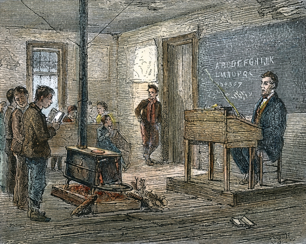 Elementary School, 1875. /Nwood Engraving, American, 1875. Poster Print ...