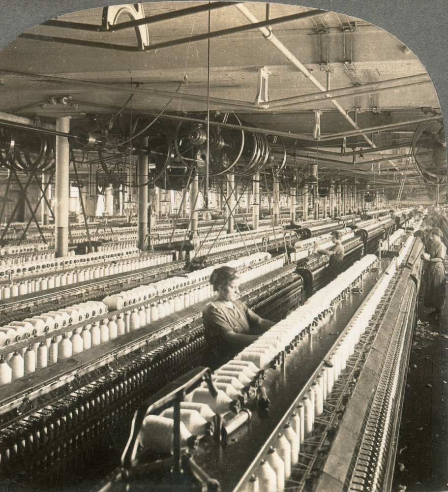 Textile Mill, C1915. /Nspinning Cotton In A Textile Mill, Lawrence ...