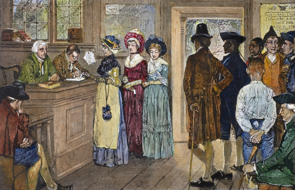 Women Voting. /Nwomen At The Polls In New Jersey When They Were ...