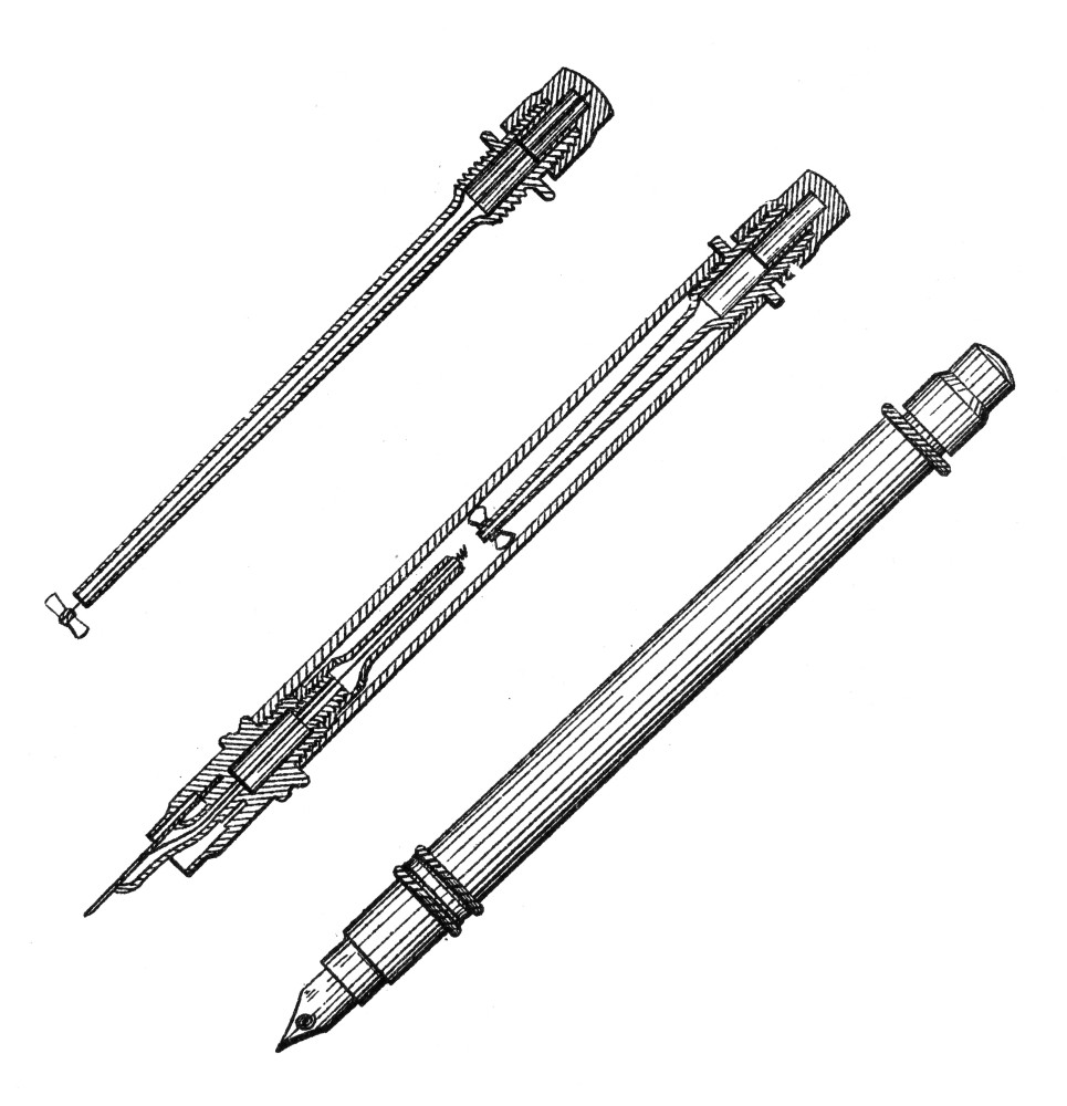 Stylographic, 1850. /Nu.S. Patent Stylographic Pen. Engraving, 1850 ...