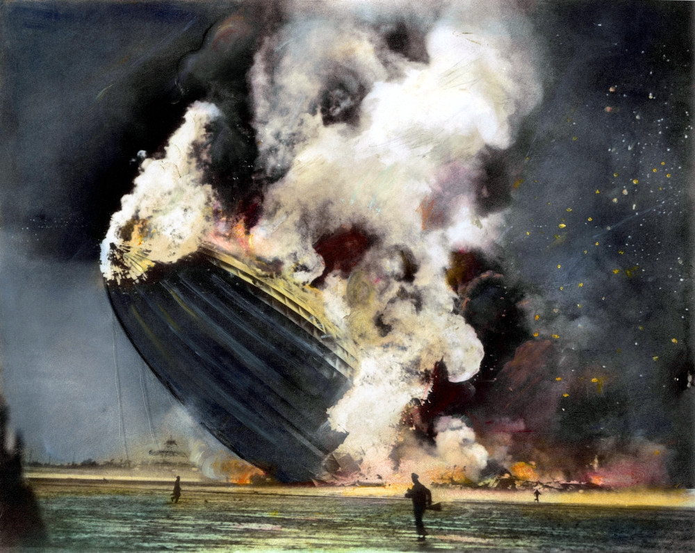 The Hindenburg, 1937. /Nthe Burning Of The German Zeppelin 'Hindenburg ...