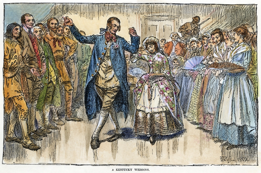 Kentucky: Colonial Wedding. /Na Colonial Wedding In Kentucky. Line ...
