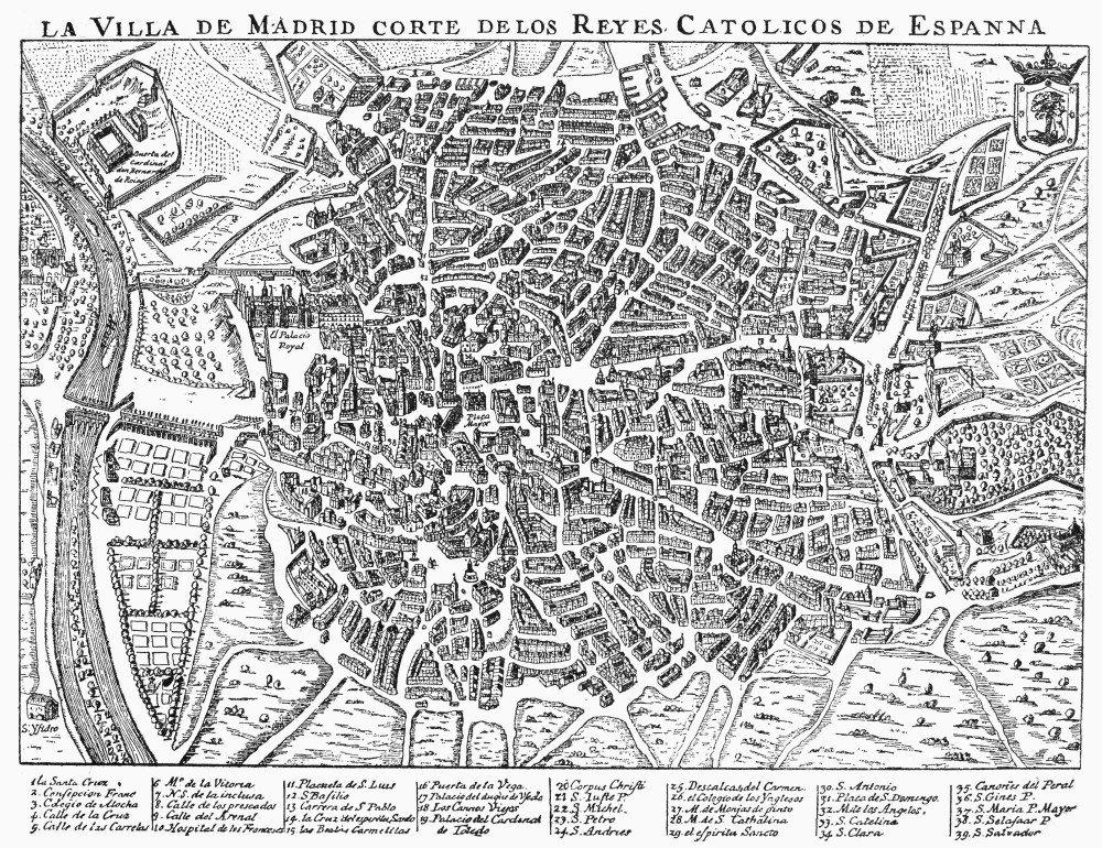 Plan Of Madrid, 1613-1630. /Nengraved Plan Of Madrid, Executed Between ...