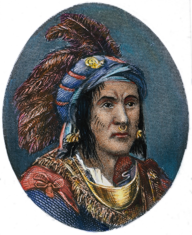 Chief Pontiac (D.1769). /Nottawa Native American Chief. Colored ...