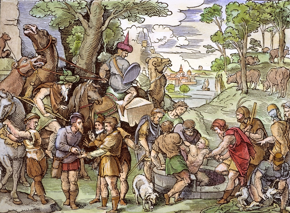 Joseph Sold By Brothers. /Njoseph Being Sold To Ishmaelite Merchants By ...
