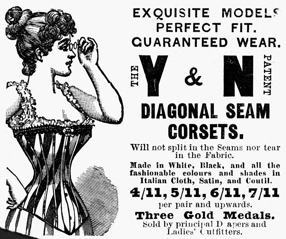 Advertisement: Corset. /Nadvertisement For Diagonal Seam Corsets From ...
