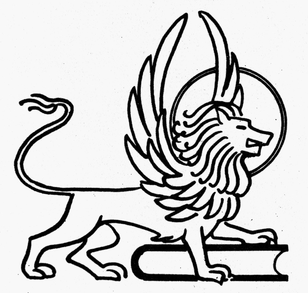 Saint Mark. /Na Winged Lion And Book, The Symbol Of Saint Mark. Line ...