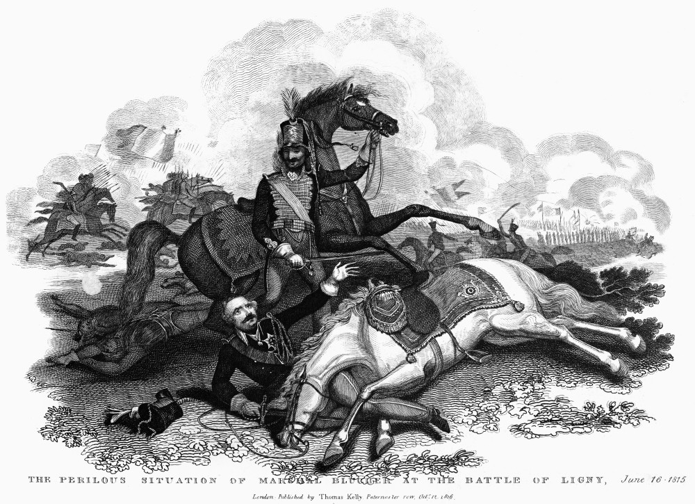 Battle Of Ligny, 1815. /Nmarshal Bl cher Thrown From His Horse During ...