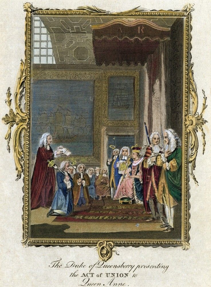 Act Of Union, 1707. /Nthe Scottish Duke Of Queensbury Presenting To ...