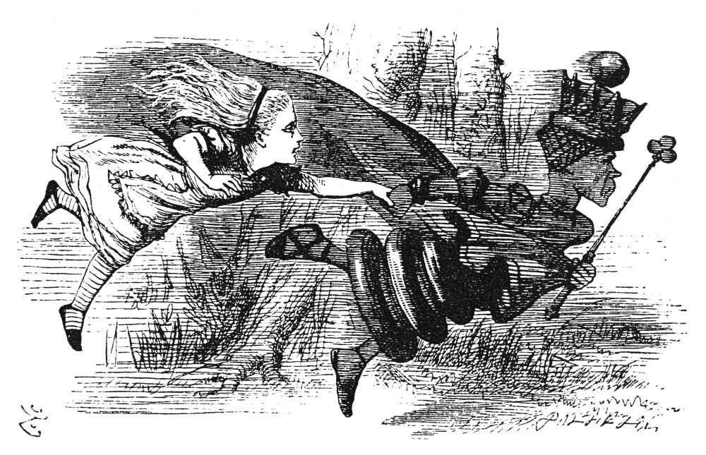 Carroll: Looking Glass. /Nalice And The Red Queen Running But Getting ...