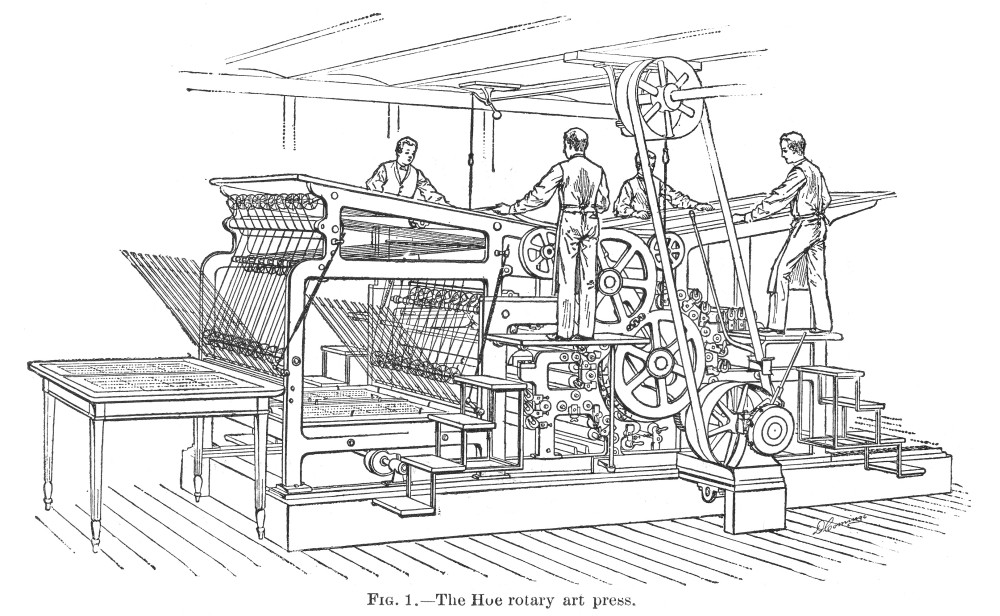 Printing, 19Th Century. /Nprinting Press: Hoe Rotary Art Press, 19Th ...