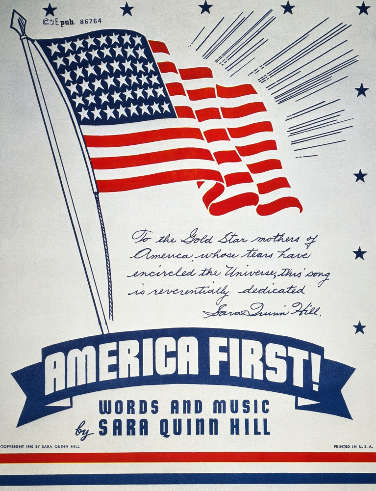 World War Ii: Songsheet. /N'America First!' American Sheet Music Cover ...