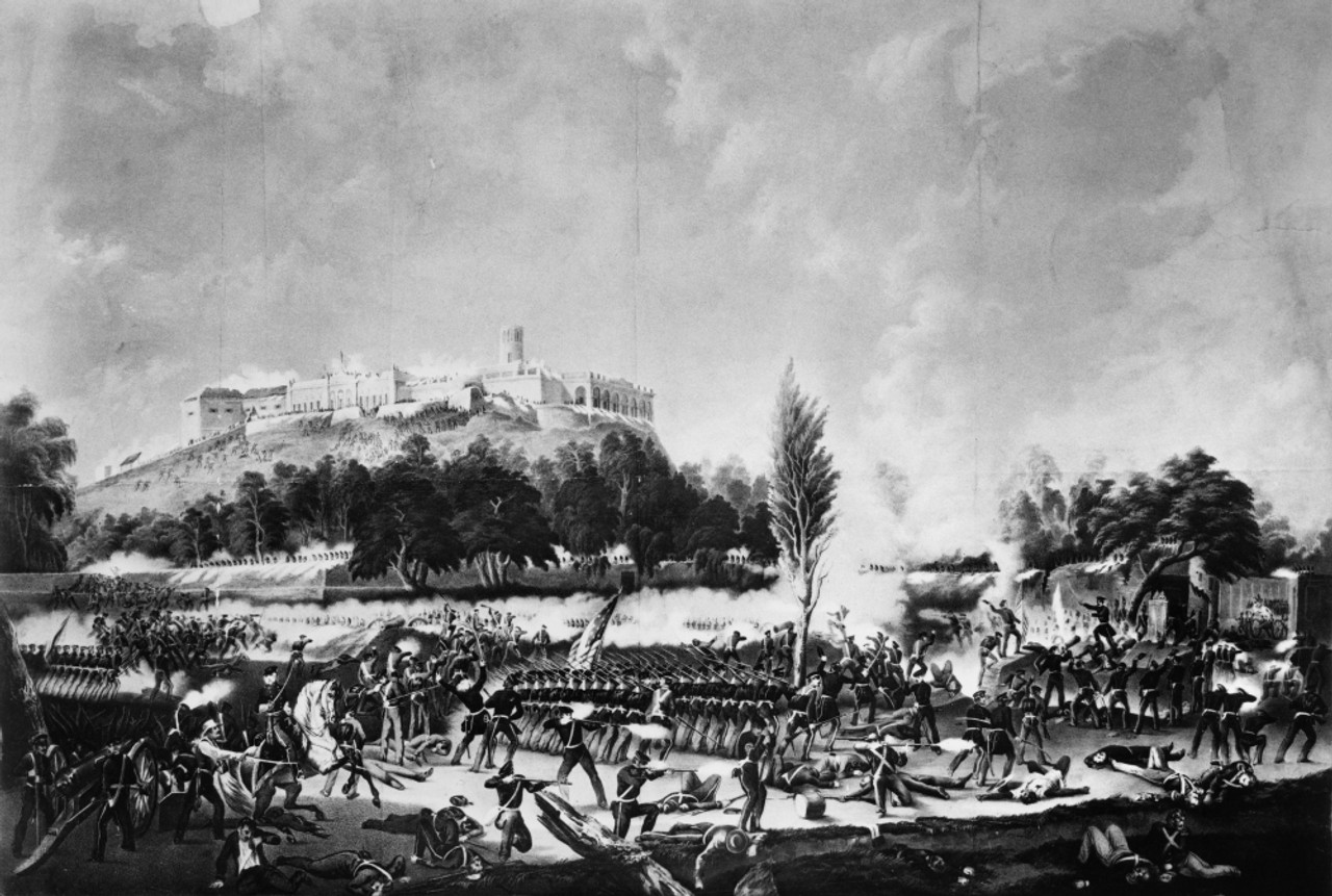 Battle Of Chapultepec, 1847. /Nu.S. Troops Storming The Fortress Of Chapultepec On The Outskirts ...