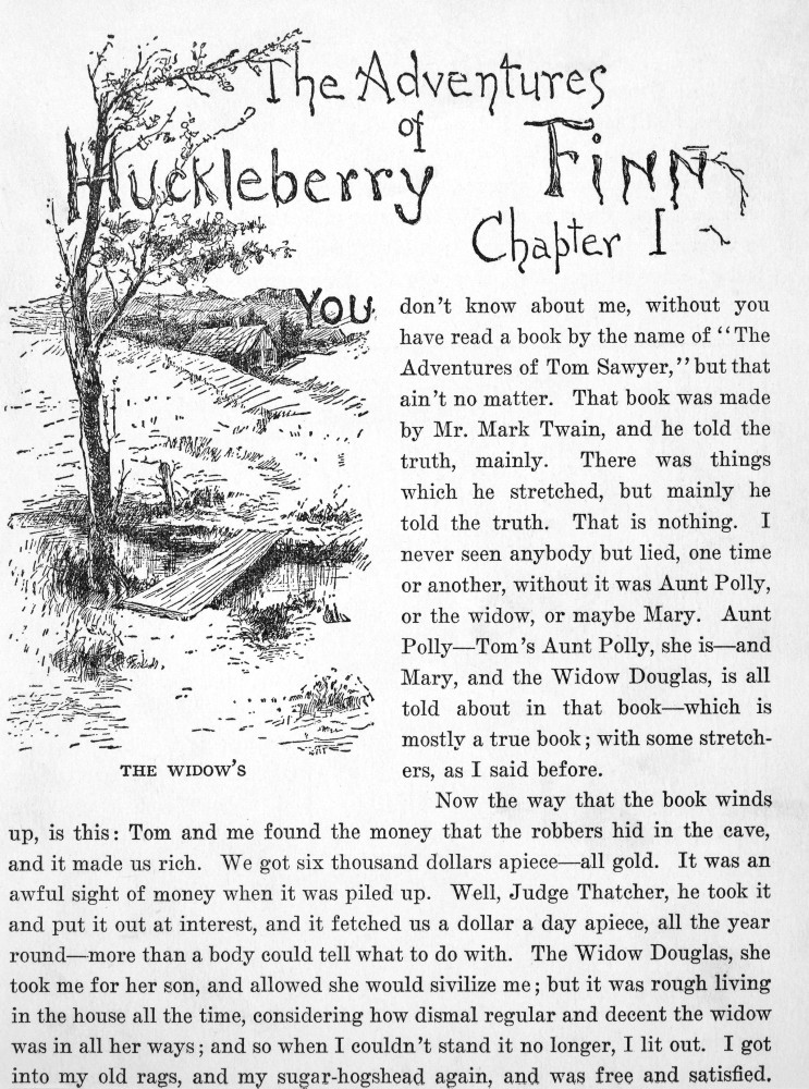 Clemens: Huck Finn. /Nthe First Page Of The 1885 American Edition Of ...