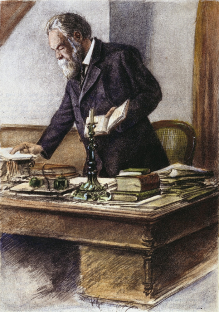 Friedrich Engels (1820-1895). /Ngerman Socialist. Drawing By Nikolai ...