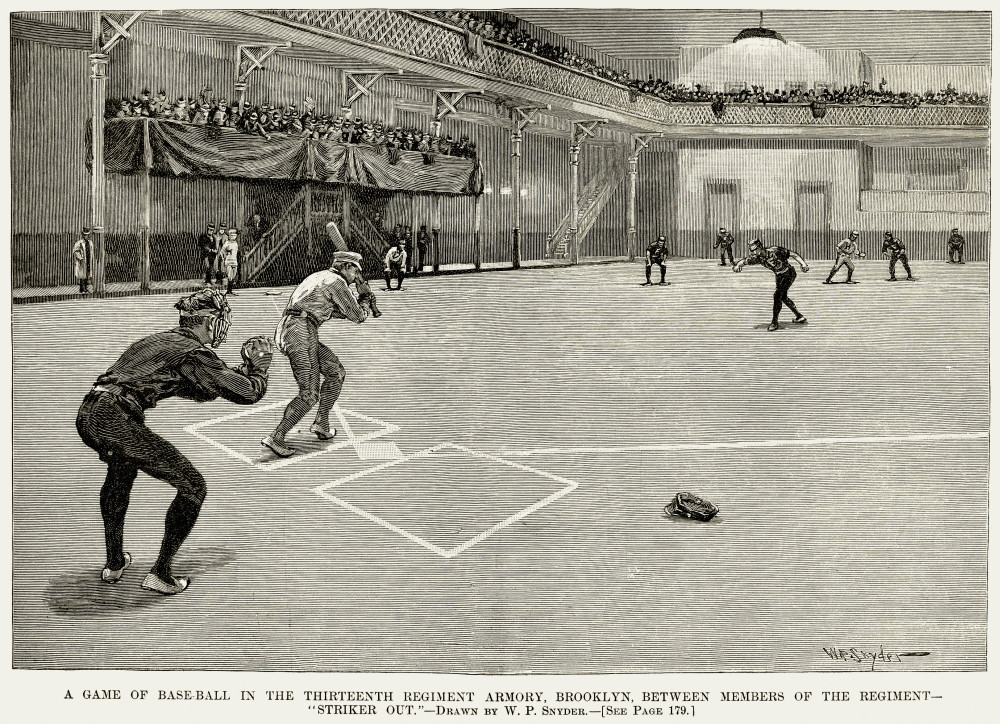 Baseball: Brooklyn, 1890. /Na Game Inside The Thirteenth Regiment ...